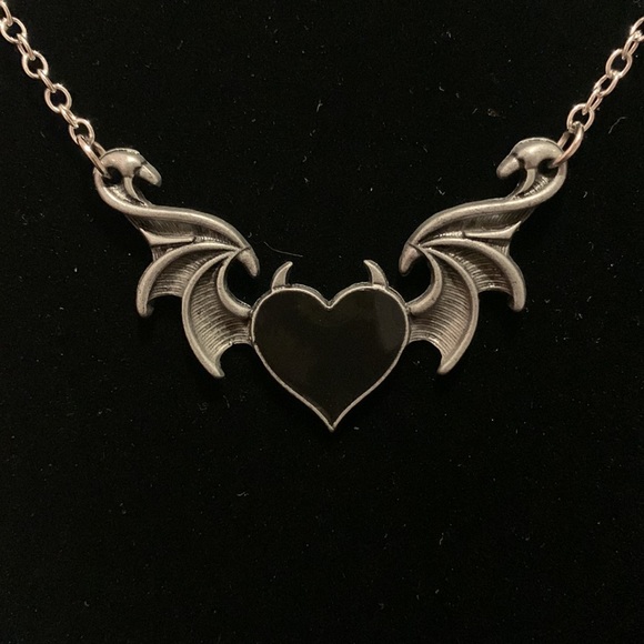 Jewelry | Devil Heart With Wings Necklace | Poshmark